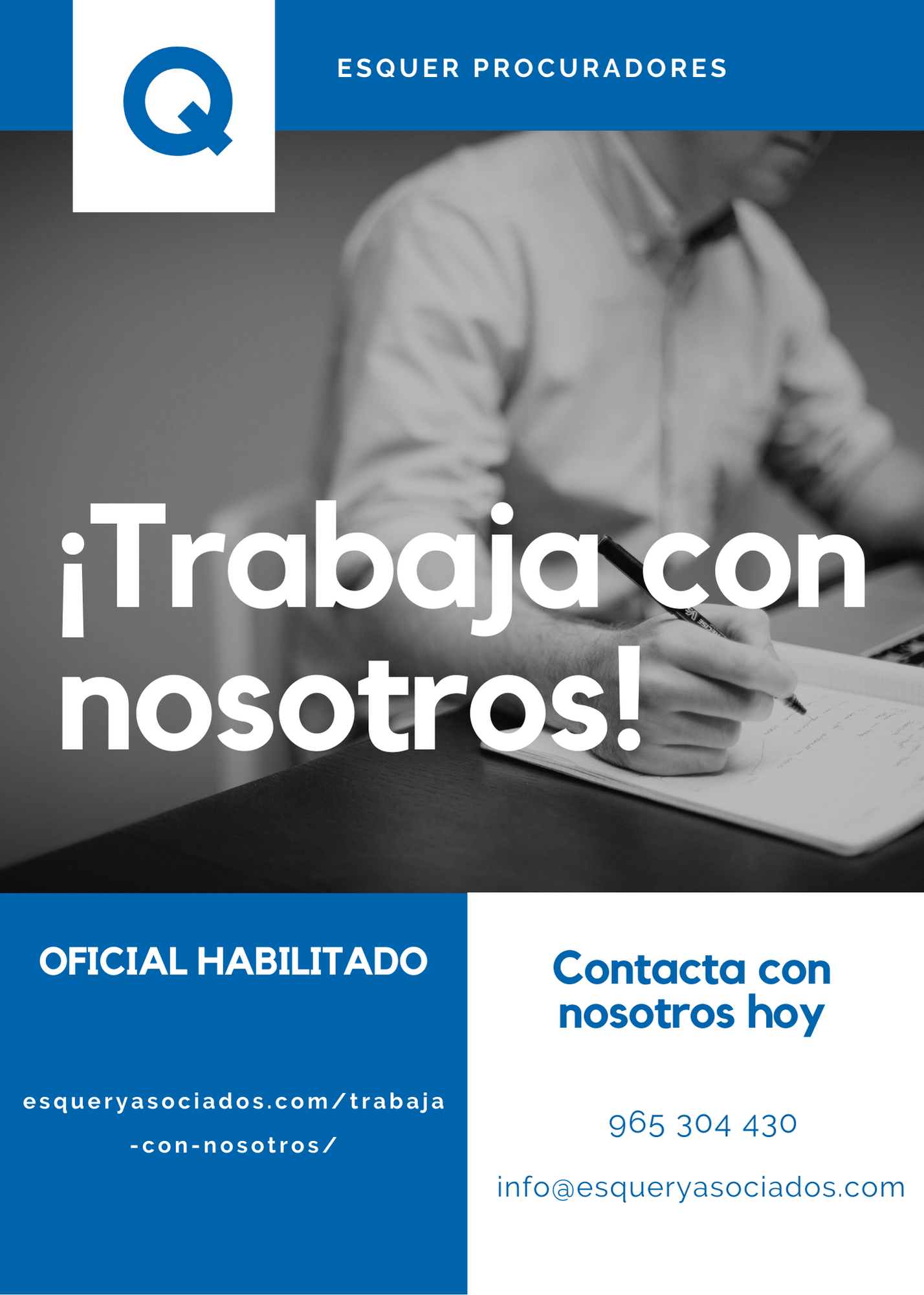 Trabaja con nosotros - ESQUER Procuradores